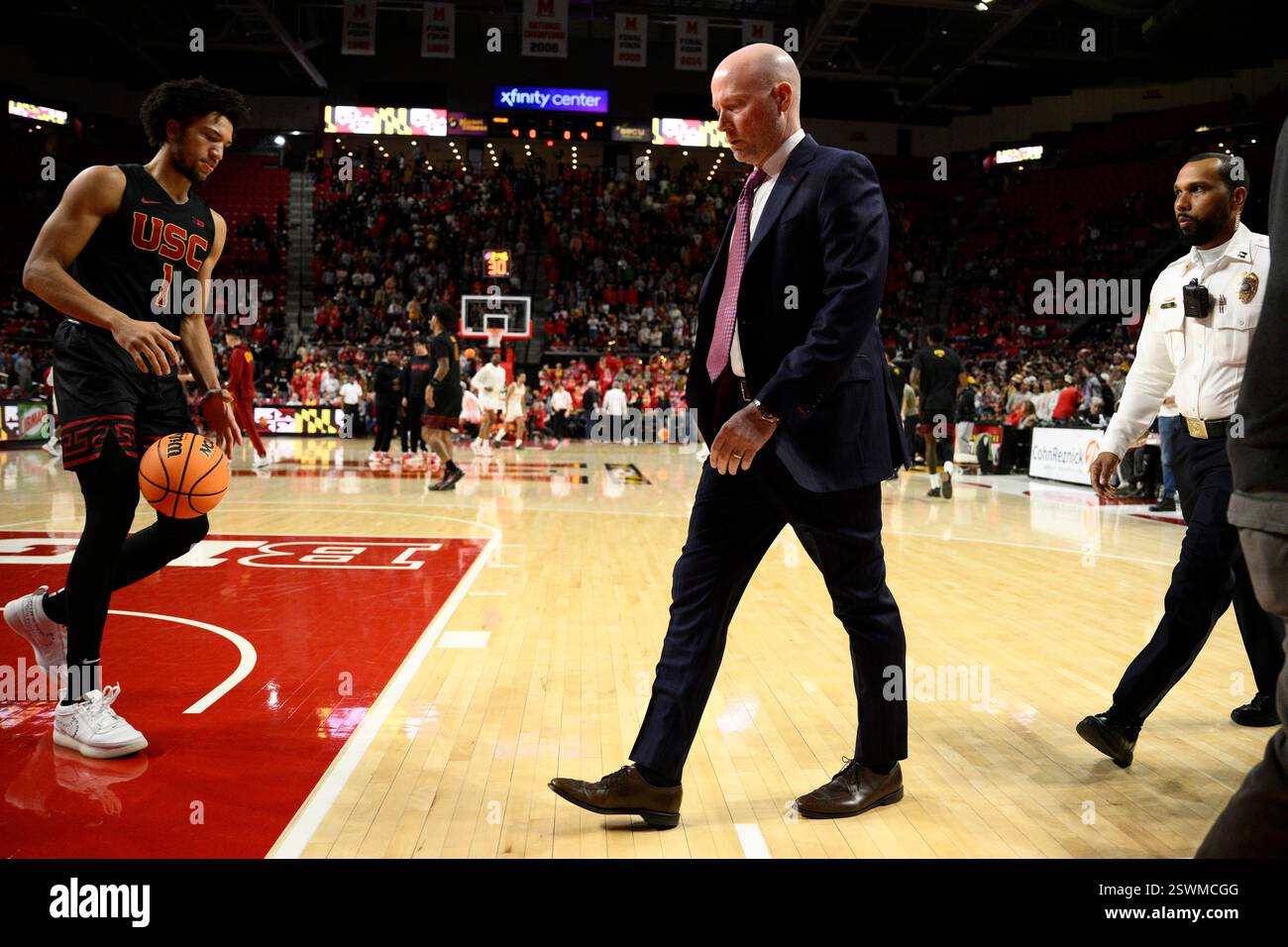 Maryland head coach Kevin Willard walks on the court before an NCAA ...
