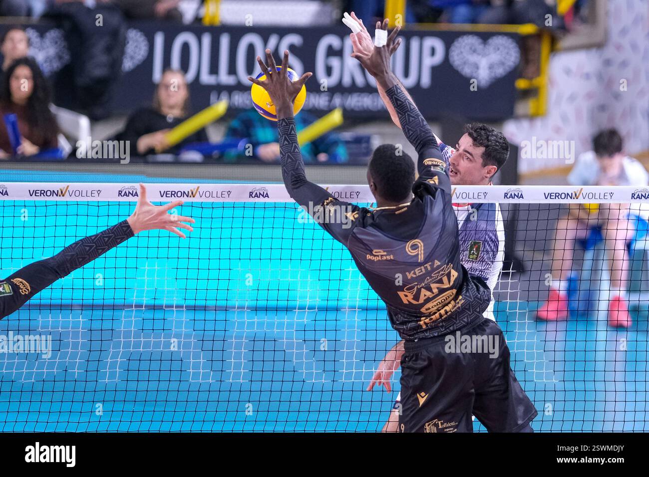 Attack of Yacine Louati of Allianz Power Volley Milano during the match ...