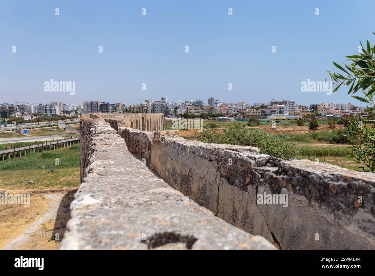 ancient aqueduct in Larnaca, old plumbing, water delivery, stone Stock ...