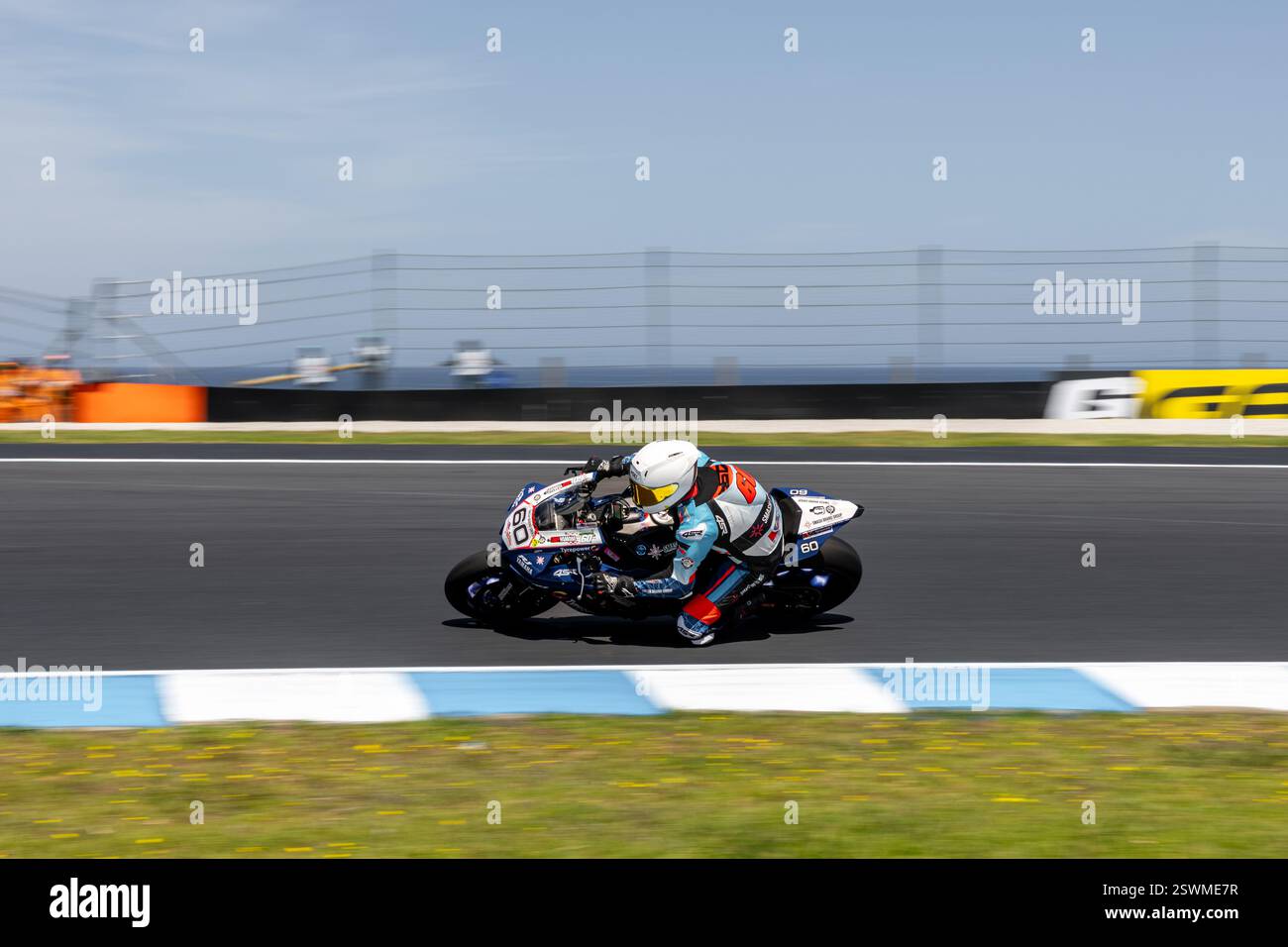 Phillip Island, Australia, 21 February, 2025. Paul Linkenbagh (NSW) riding Yamaha YZF-R1 during ...