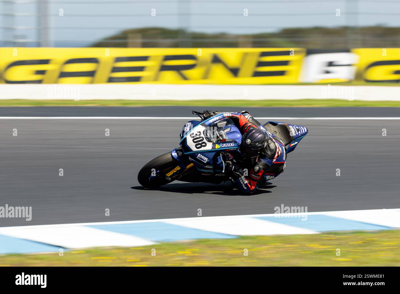 Phillip Island, Australia, 21 February, 2025. John Lytras (QLD) riding Yamaha YZF-R1 during ...