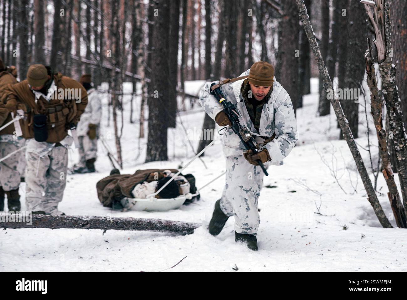 February 14, 2025 - Setemoen, Norway - A U.S. Marine with Combat ...