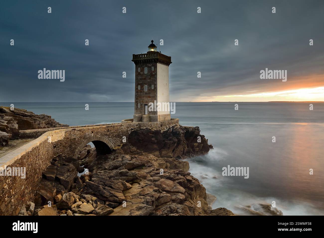 301 Phare de Kermorvan Lighthouse, 20.35 m high built in 1847-1849 at ...