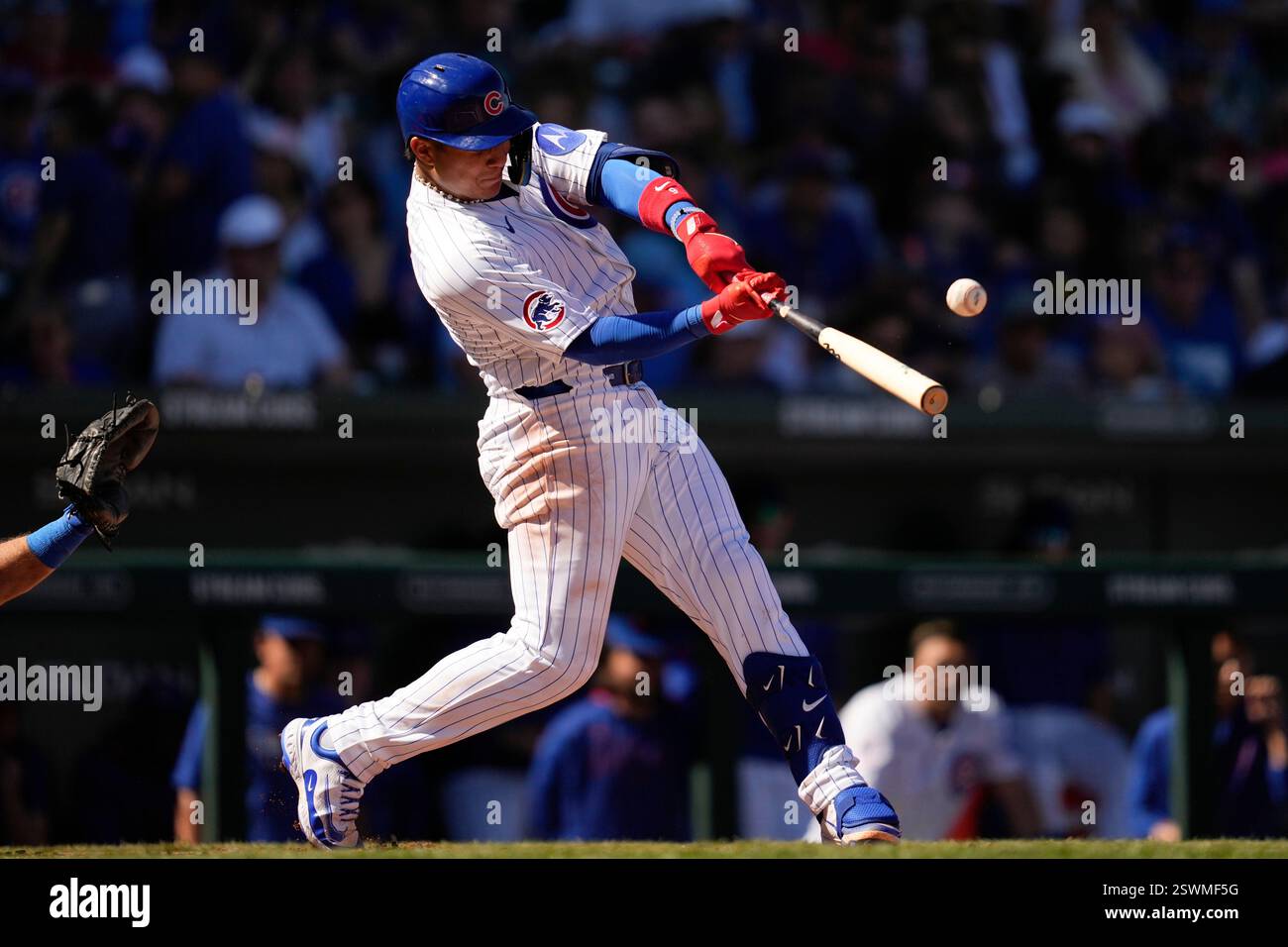Chicago Cubs' Miguel Amaya during the third inning of a spring training ...