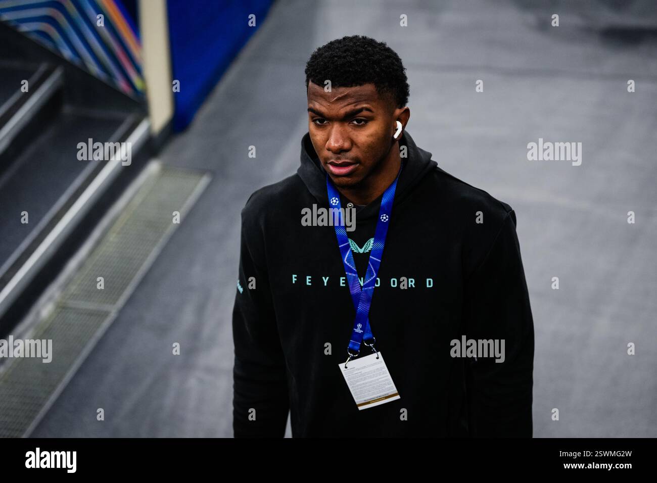 Milan, Italy. 18th Feb, 2025. Milan - Jeyland Mitchell of Feyenoord ...