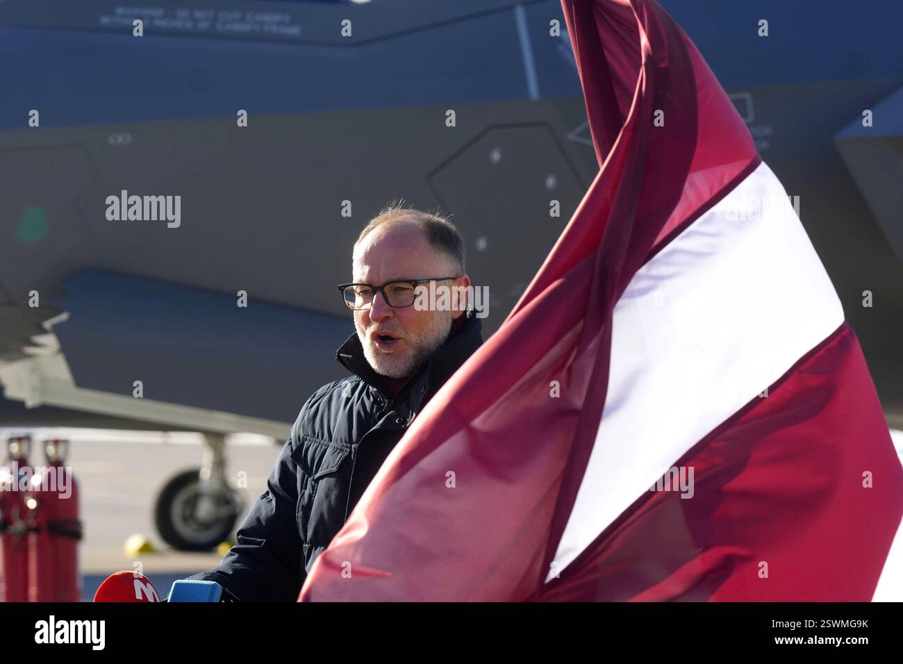 Lielvarde, Lielvarde, Latvia. 21st Feb, 2025. Latvian Defence Minister ...