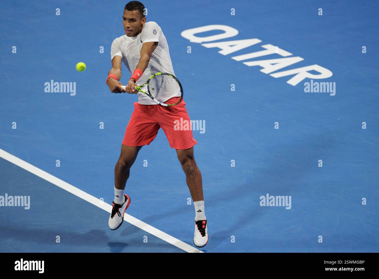 Doha, Qatar. 21st Feb, 2025. Felix Auger-Aliassime of Canada during the ...
