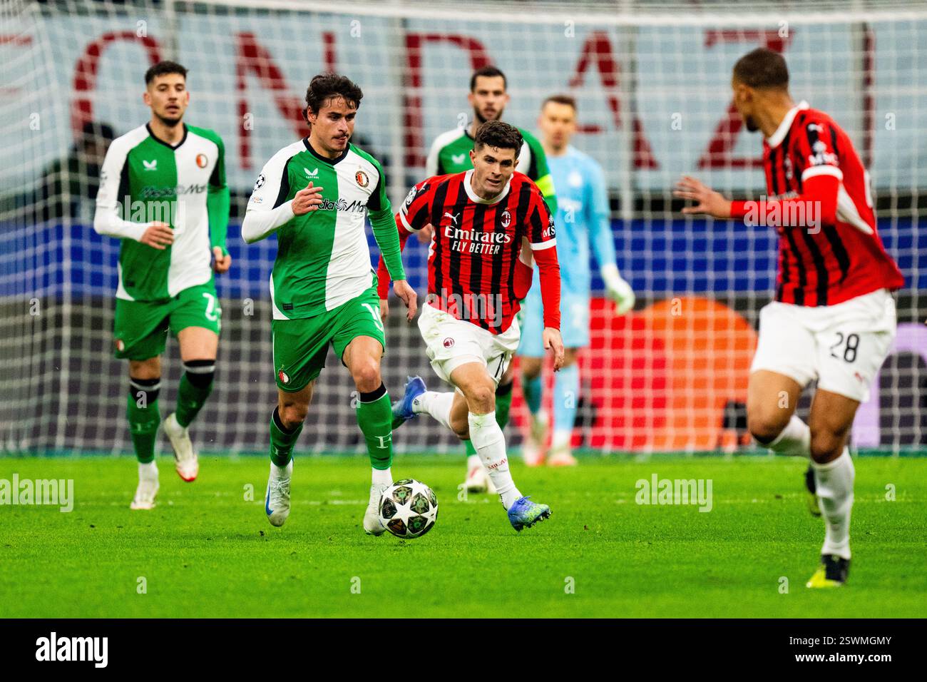 Milan, Italy. 18th Feb, 2025. Milan - Hugo Bueno of Feyenoord ...