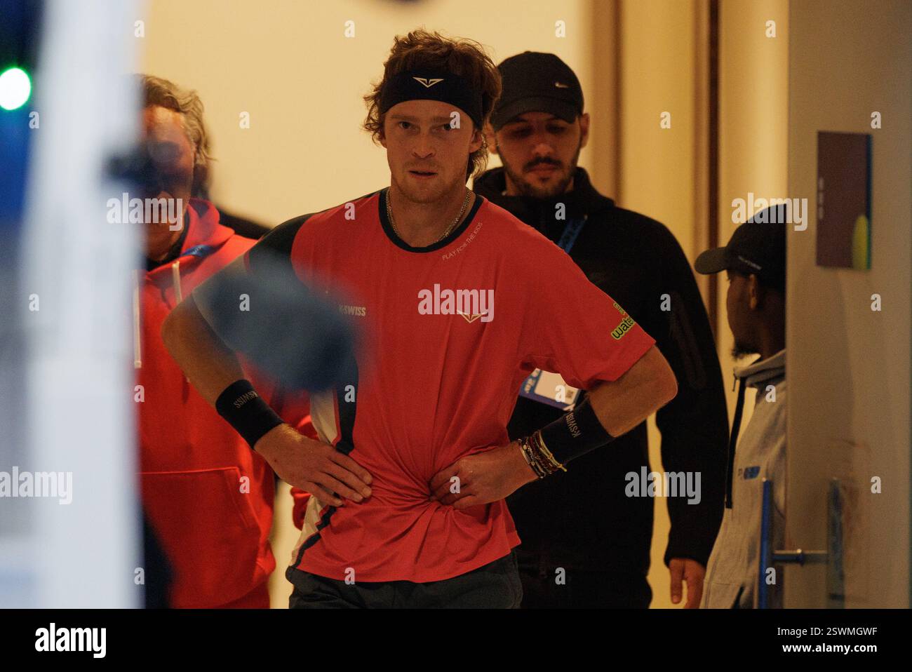Andrey Rublev of Russia during the 2025 Qatar ExxonMobil Open, ATP 500 ...