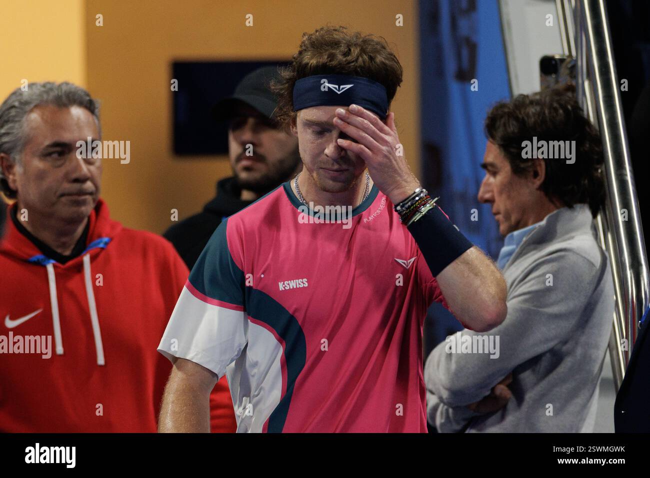 Andrey Rublev of Russia during the 2025 Qatar ExxonMobil Open, ATP 500 ...