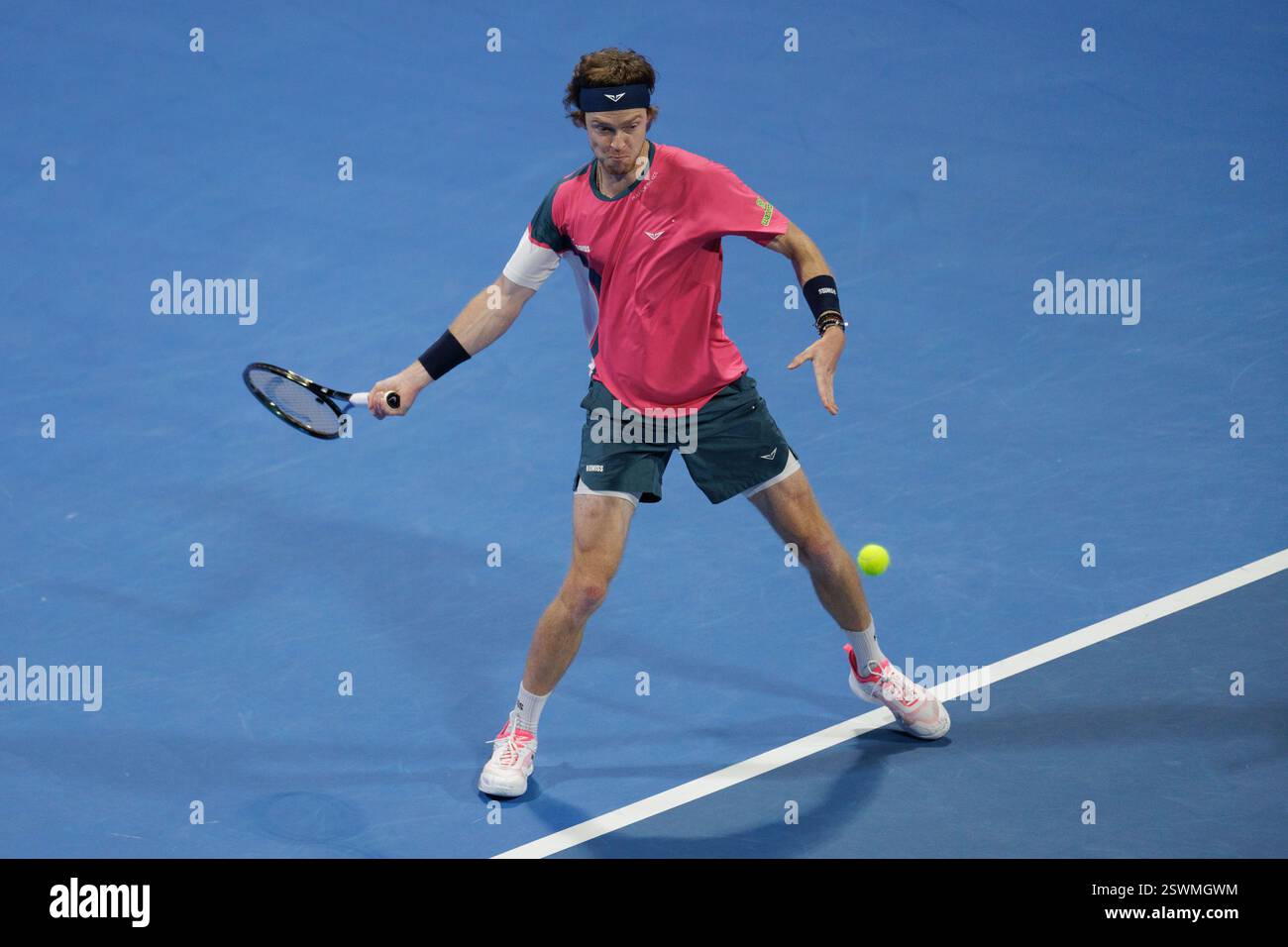 Andrey Rublev of Russia during the 2025 Qatar ExxonMobil Open, ATP 500 ...