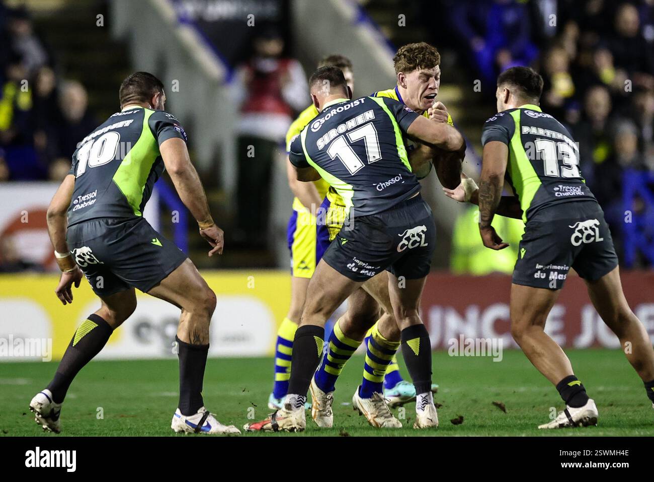 Warrington, UK. 21st Feb, 2025. Zac Bardsley-Rowe of Warrington Wolves ...