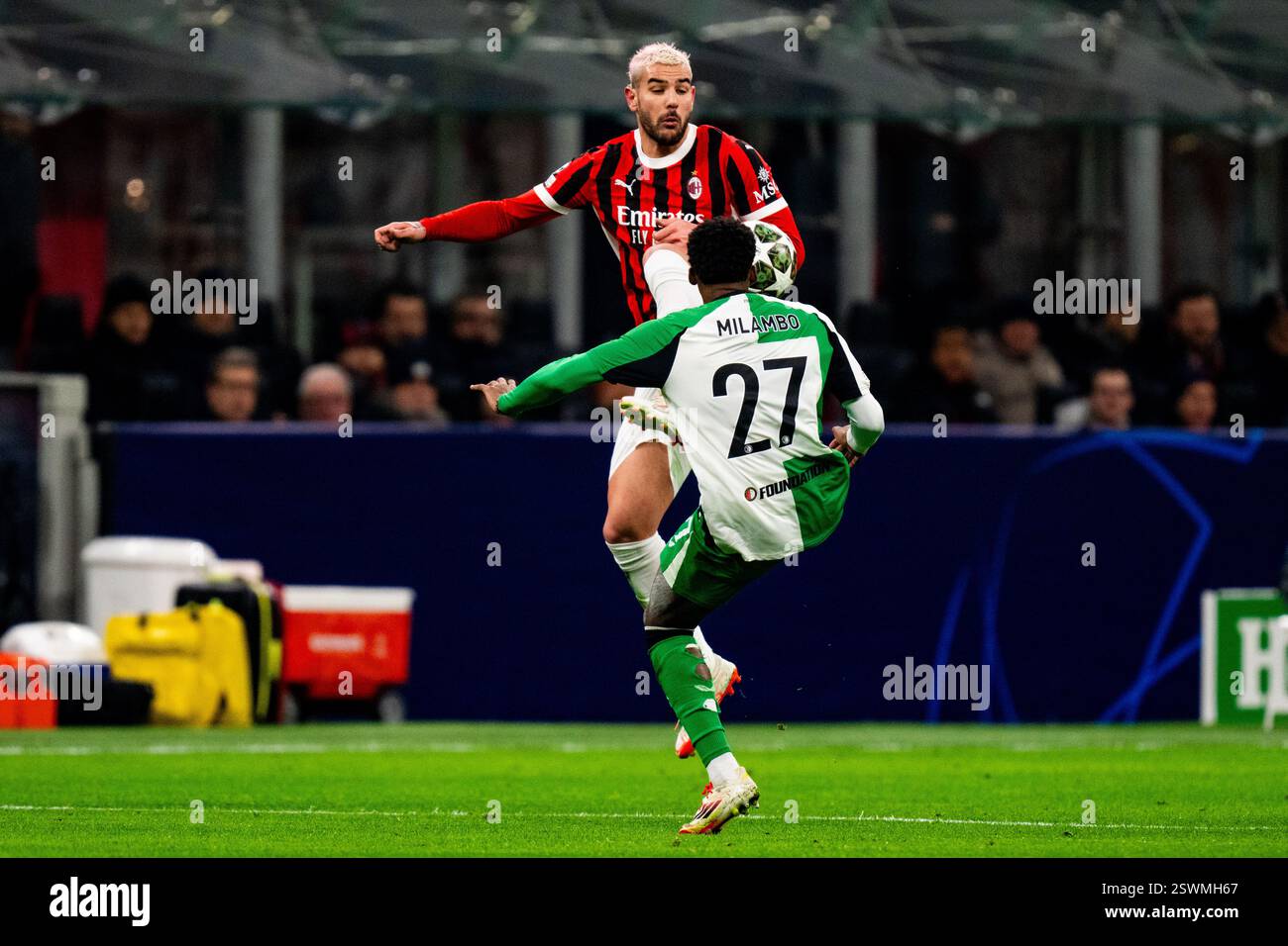 Milan, Italy. 18th Feb, 2025. Milan - Theo Hernandez of AC Milan ...
