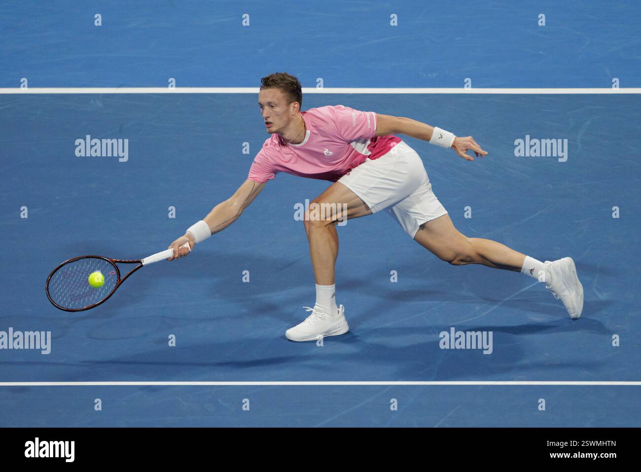 Doha, Qatar. 21st Feb, 2025. Jiri Lehecka of Czech Republic during the ...