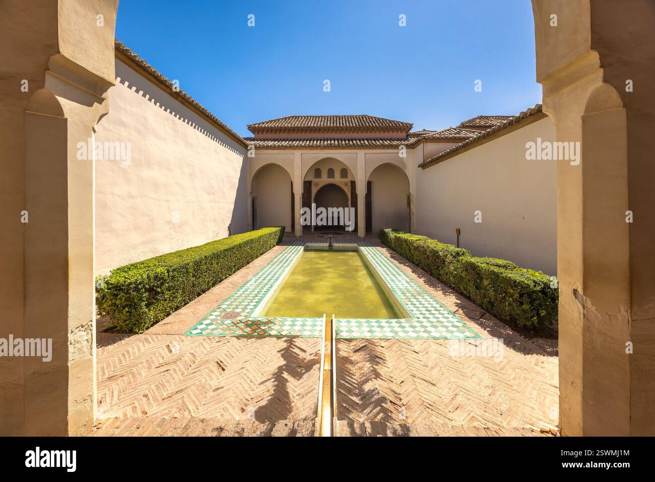 Alcazaba, palace and fortification in Malaga city at Andalusia, Spain ...