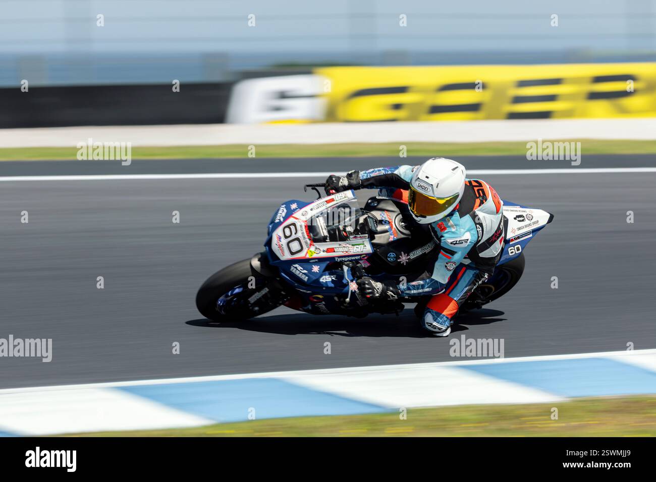 PHILLIP ISLAND, AUSTRALIA - FEBRUARY 21: Paul Linkenbagh (NSW) riding Yamaha YZF-R1 during ...
