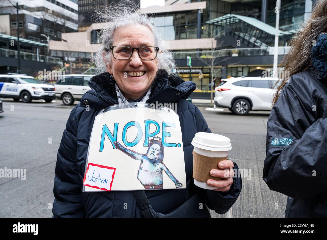 Seattle, USA. 21 Feb 2025. Activists gathered at the Undocumented ...