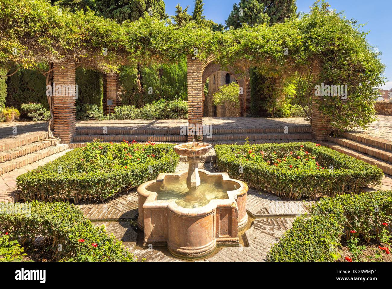 Alcazaba, palace and fortification in Malaga city at Andalusia, Spain ...