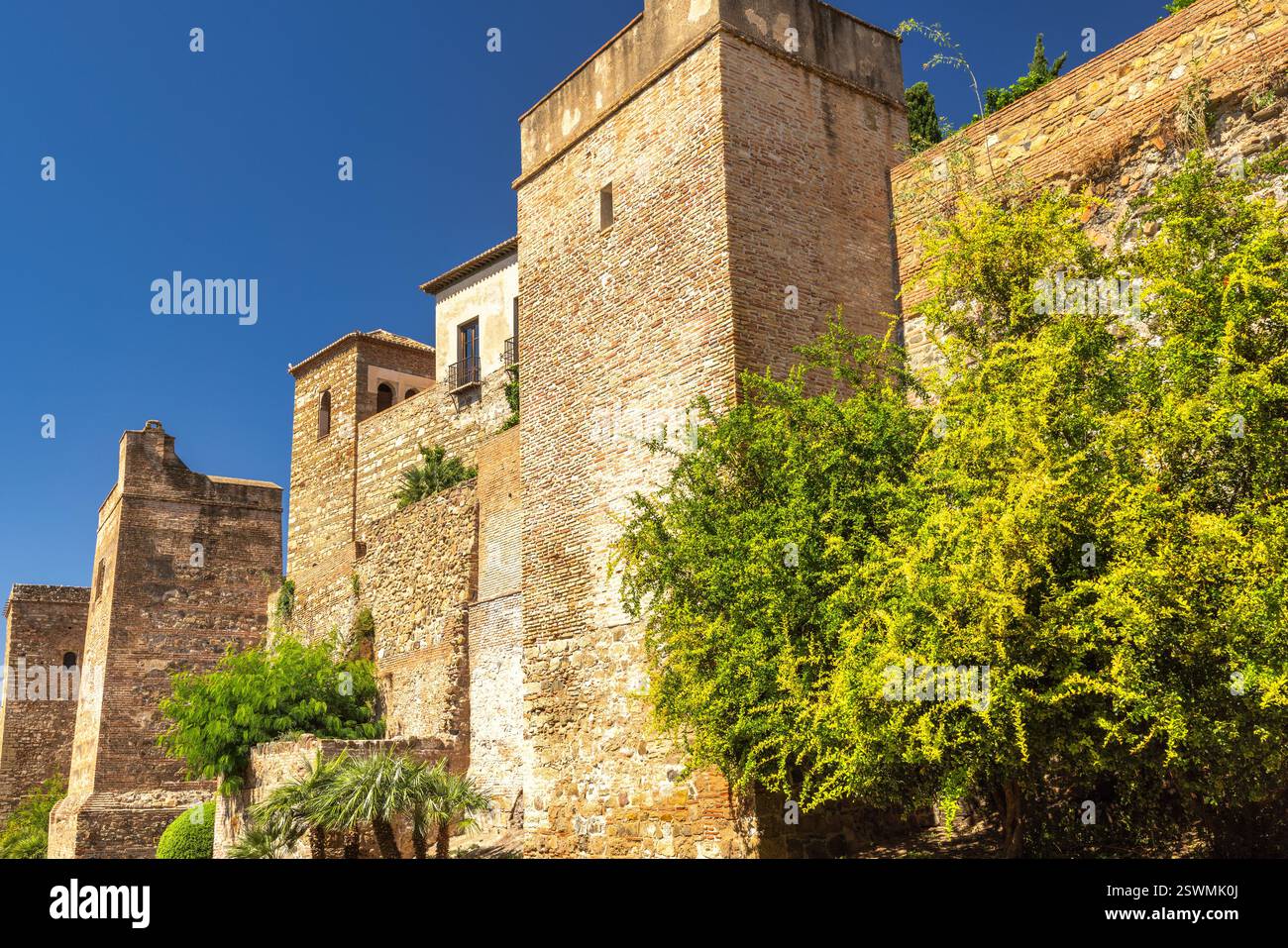 Alcazaba, palace and fortification in Malaga city at Andalusia, Spain ...