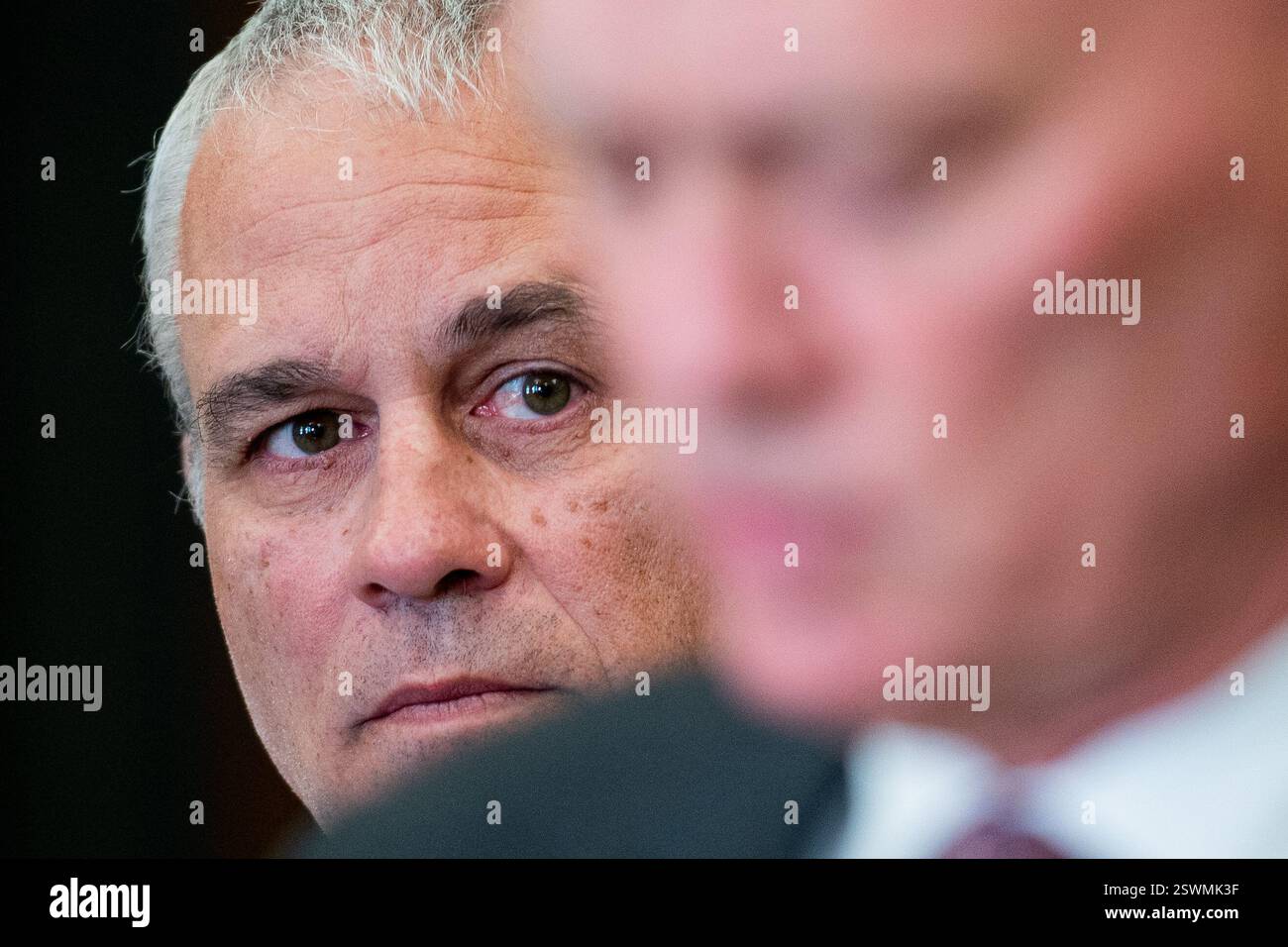 Ottawa, Canada. 20th Feb, 2025. RCMP Commissioner Mike Duheme looks on ...