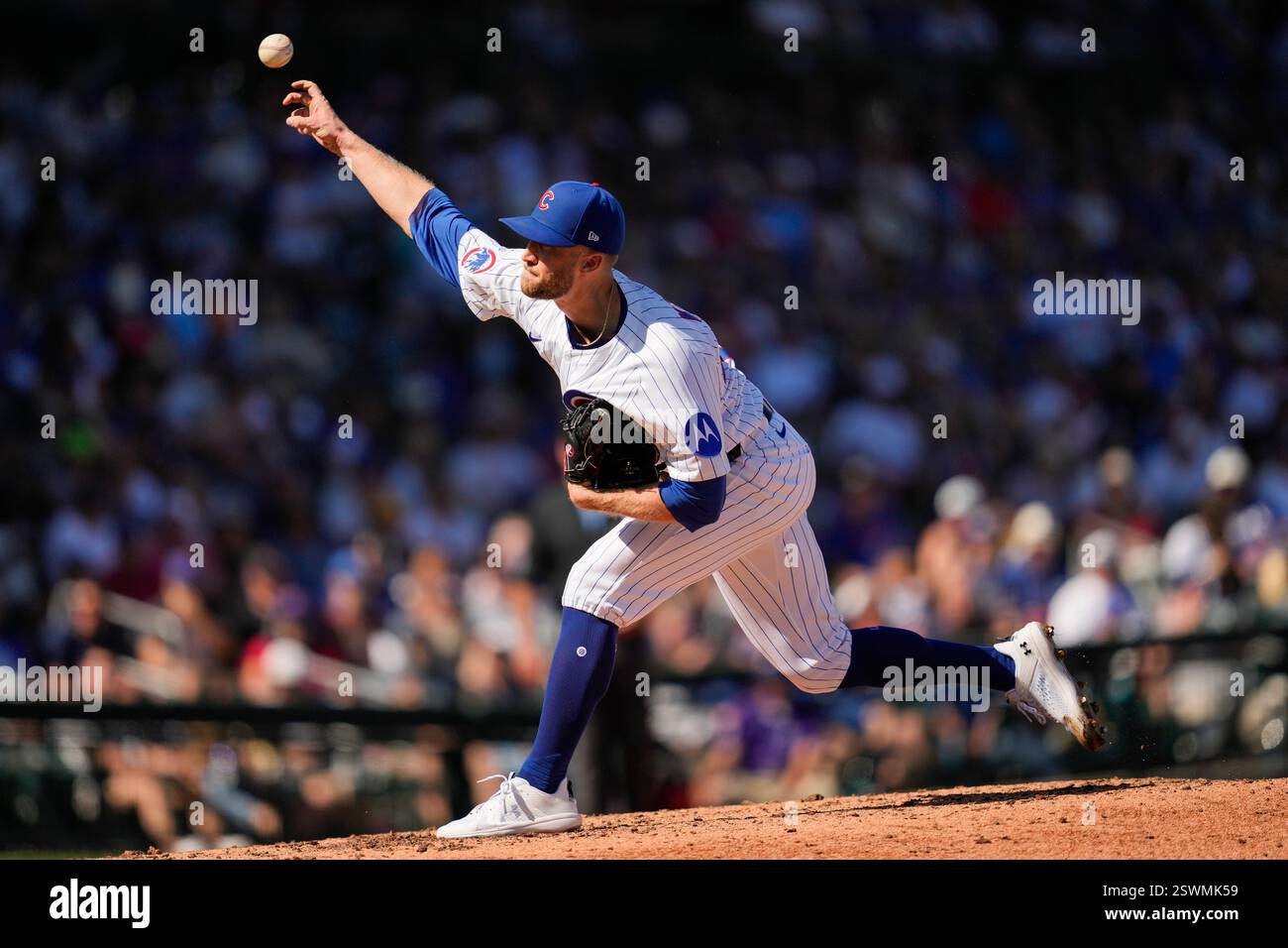 Chicago Cubs pitcher Caleb Kilian throws during the third inning of a ...
