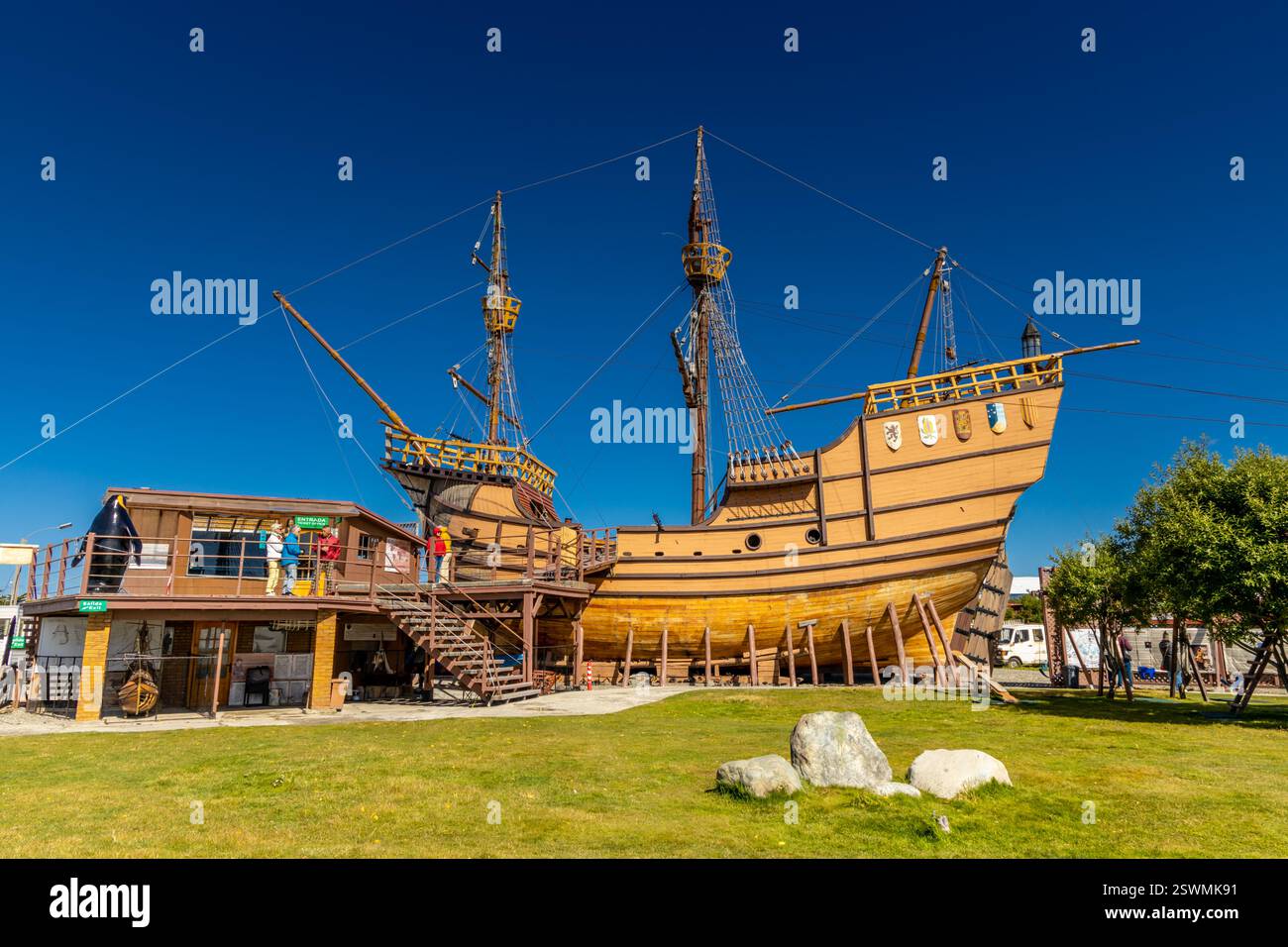 Ancient ships model in Museo Nao Victoria. Museum of the old ships in ...