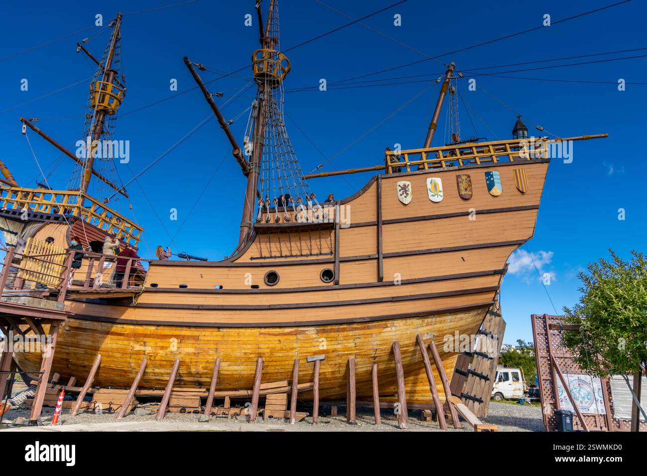 Ancient ships model in Museo Nao Victoria. Museum of the old ships in ...