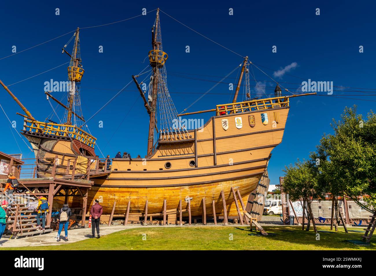 Ancient ships model in Museo Nao Victoria. Museum of the old ships in ...
