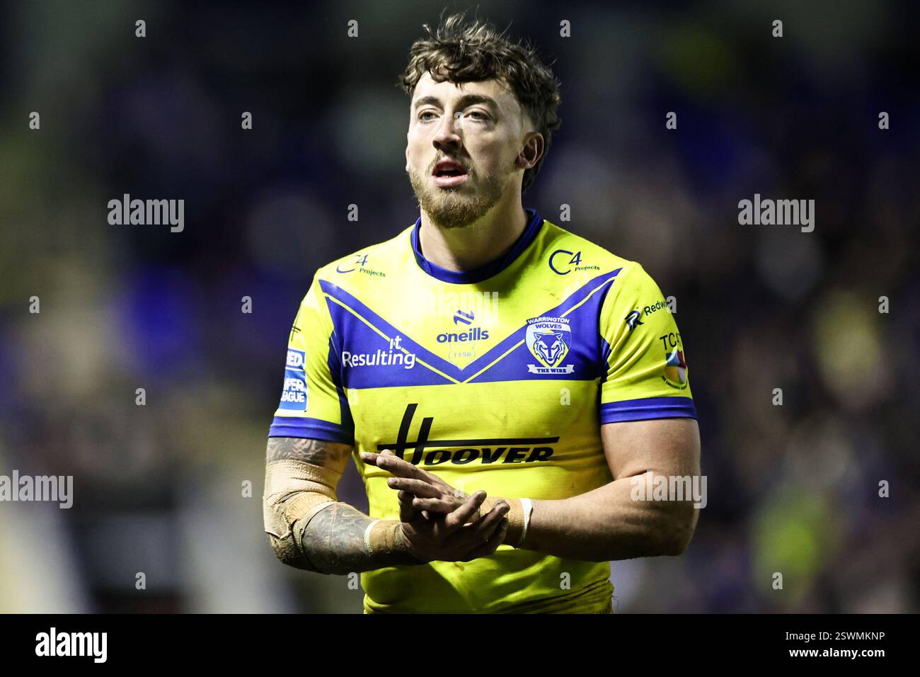 Warrington, UK. 21st Feb, 2025. Matty Ashton of Warrington Wolves ...