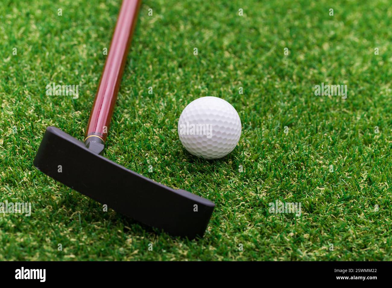 Mini golf set of equipment for indoor use Stock Photo - Alamy