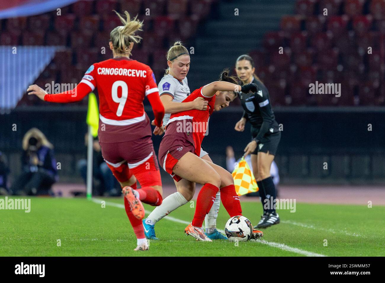 Zurich, Switzerland, February 21st 2025: A duel between Noemi Ivelj (4 ...