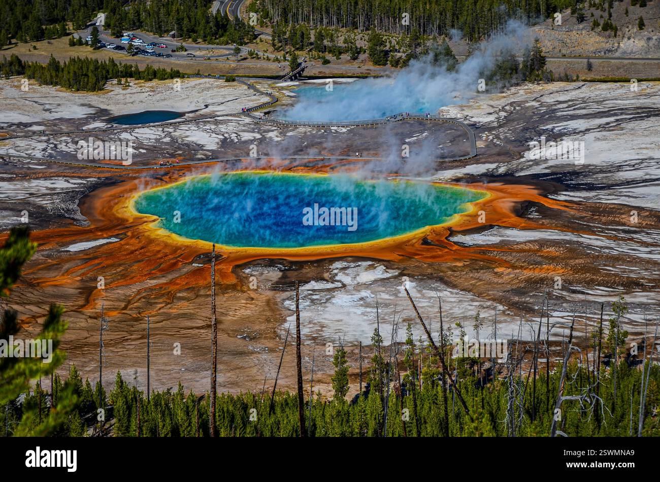 Vivid Colors of the Grand Prismatic Spring in Yellowstone National Park Stock Photo - Alamy