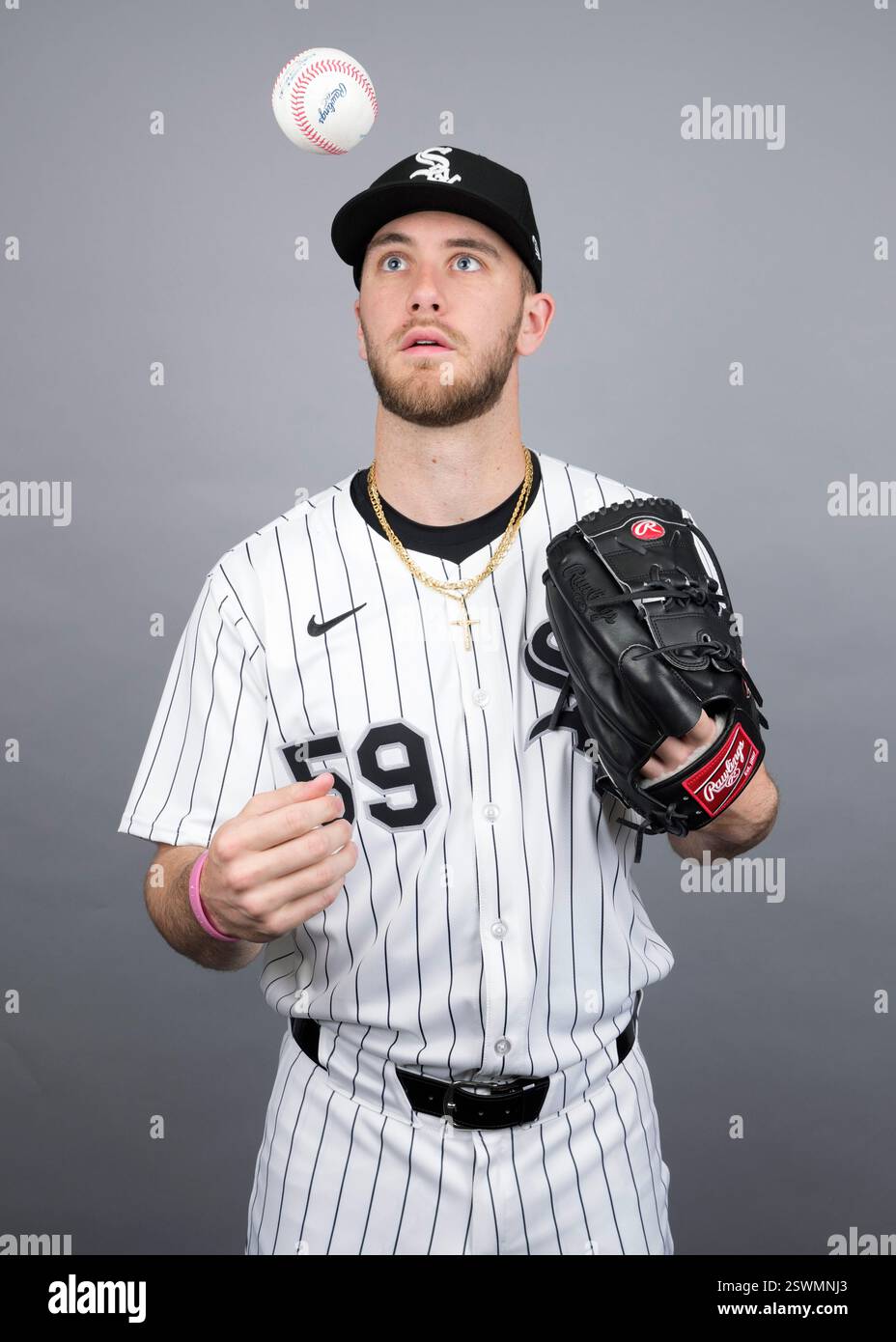 This is a 2025 photo of pitcher Sean Burke of the Chicago White Sox ...