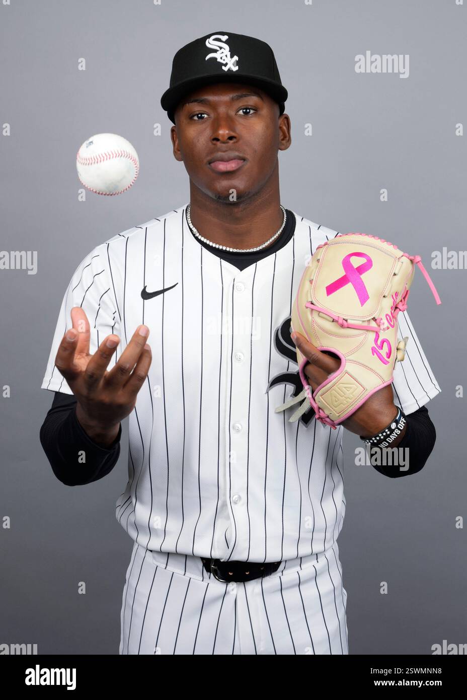 This is a 2025 photo of pitcher Juan Carela of the Chicago White Sox baseball team. This image ...