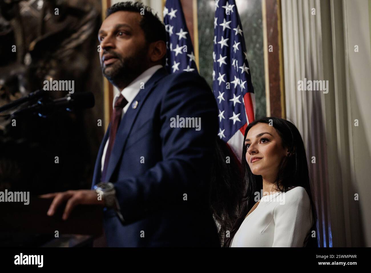 Washington, United States. 21st Feb, 2025. Alexis Wilkins looks at her ...