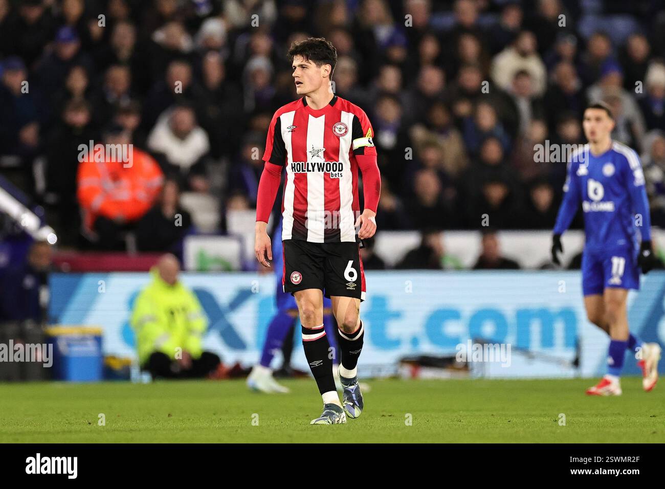 Leicester, UK. 21st Feb, 2025. Christian N¿rgaard of Brentford during ...