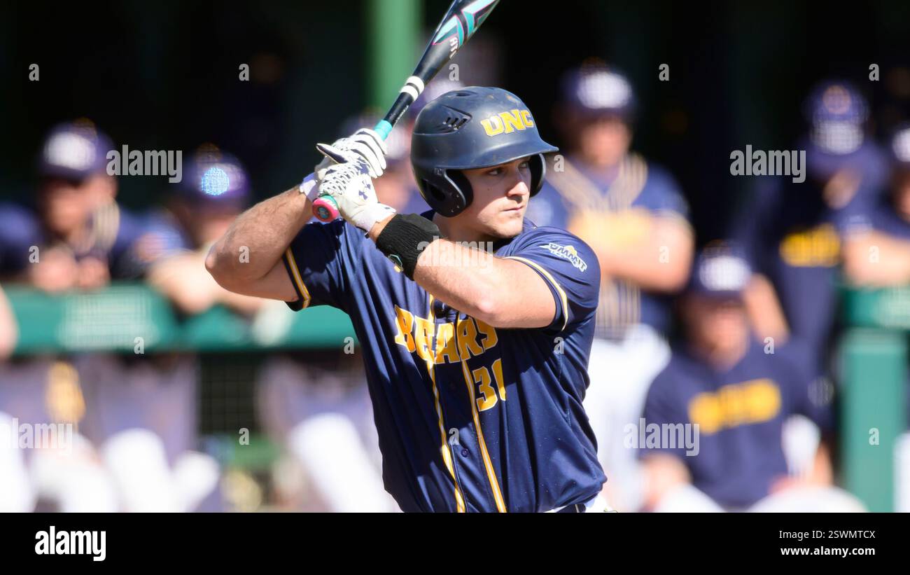 Northern Colorado catcher James Wright at bat during an NCAA baseball ...