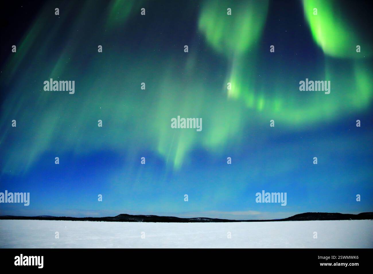 Aurora Borealis seen at lake Inari, Northern Finland Stock Photo - Alamy