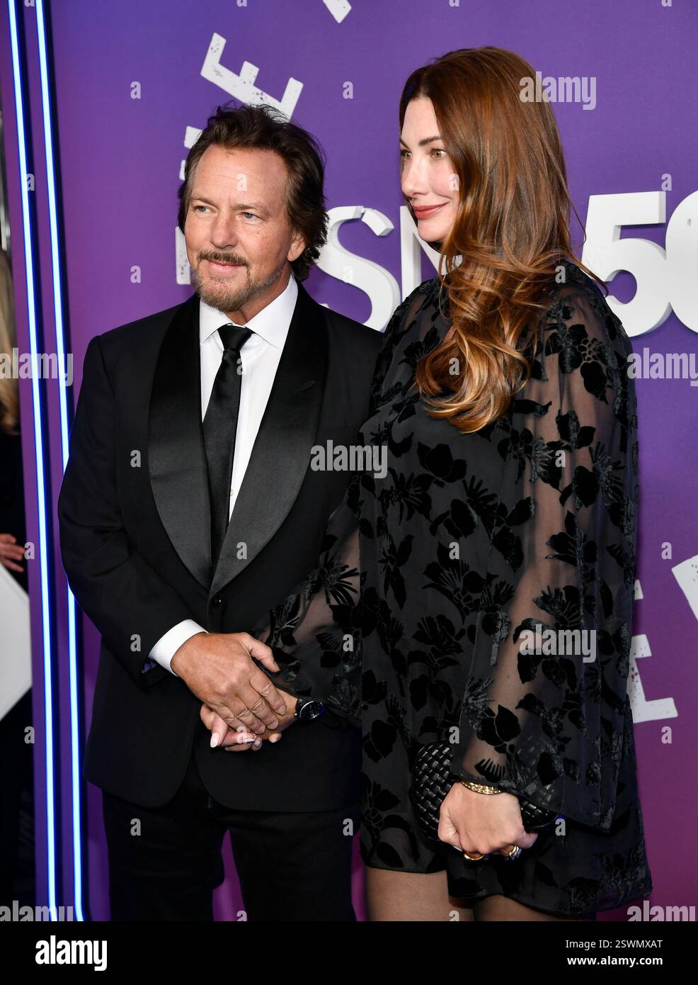 Eddie Vedder, left, and wife Jill Vedder attend the SNL50: The ...