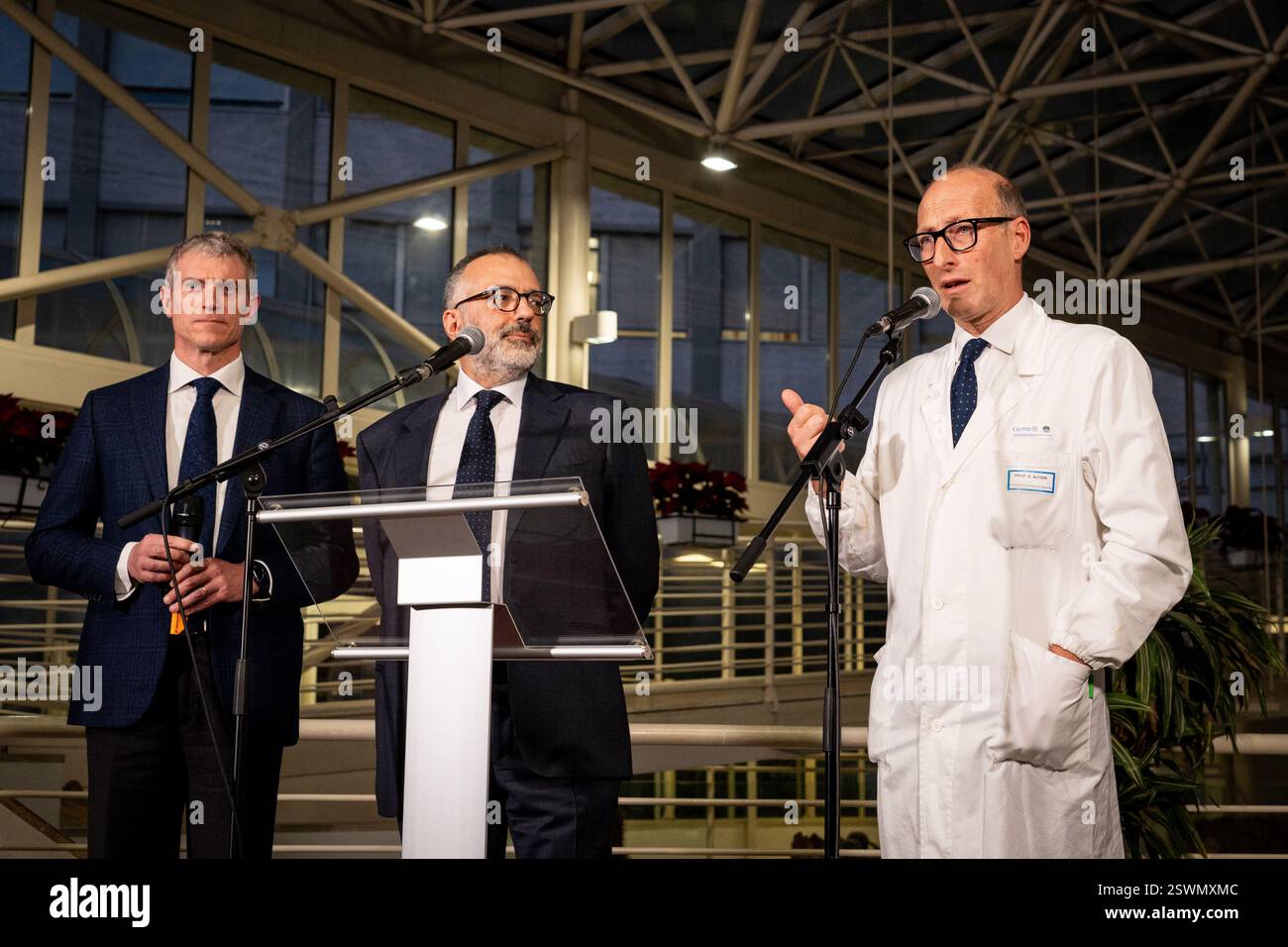The surgeon Dr. Sergio Alfieri (R) and the head of the Vatican's health ...