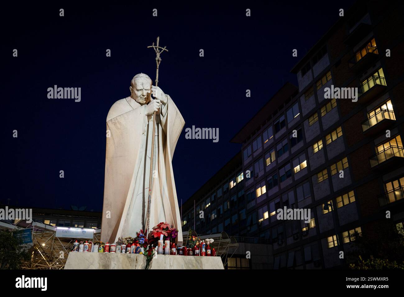 Rome, Italy. 21st Feb, 2025. Exterior view of the Agostino Gemelli ...
