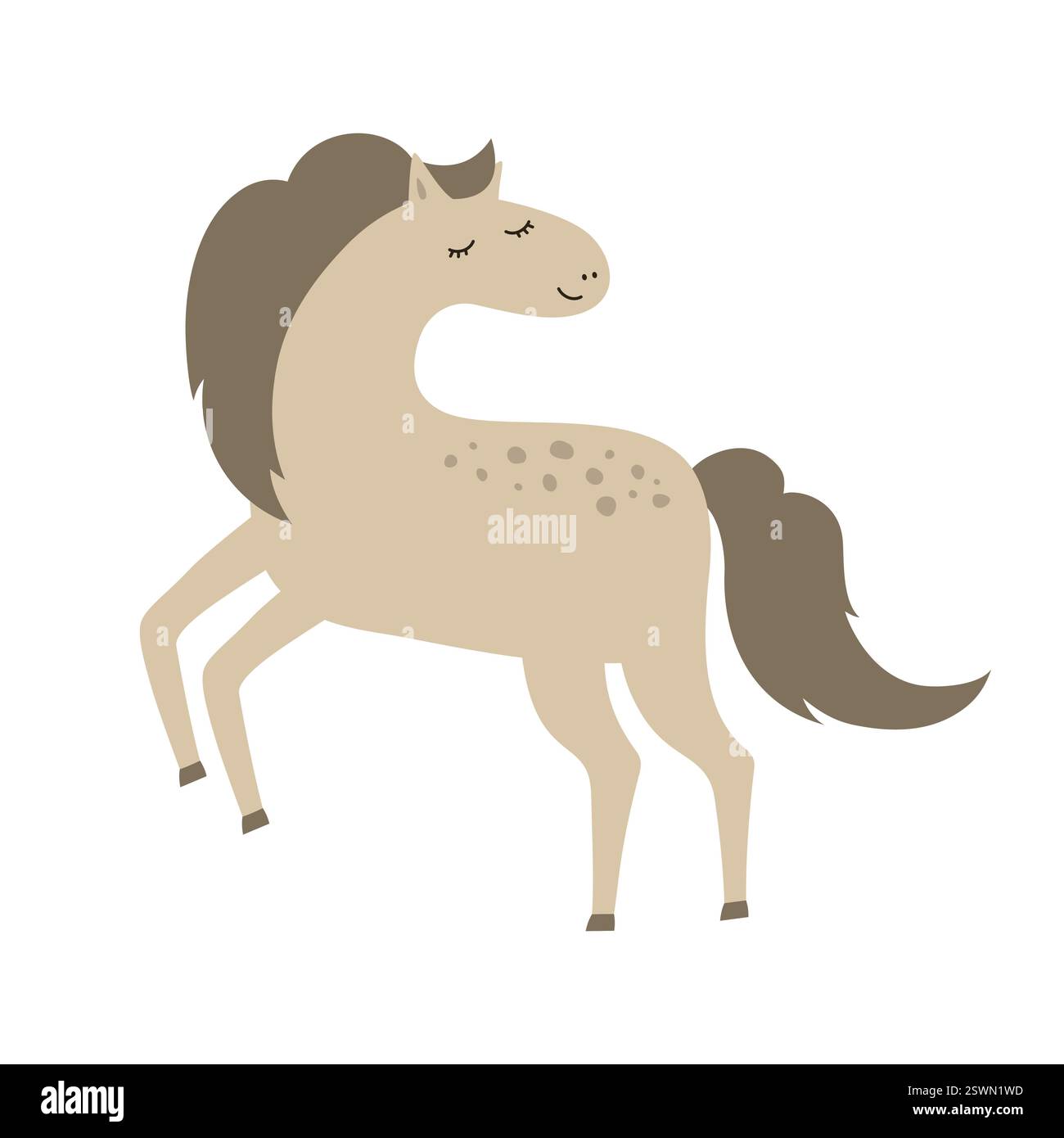 Running jumping Horse cartoon vector illustration. Playful mare horse ...