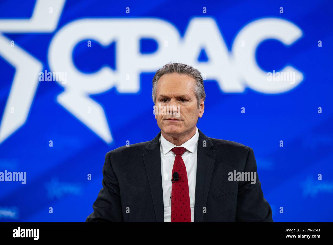 Governor of Alaska Mike Dunleavy speaks at the 2025 Conservative ...