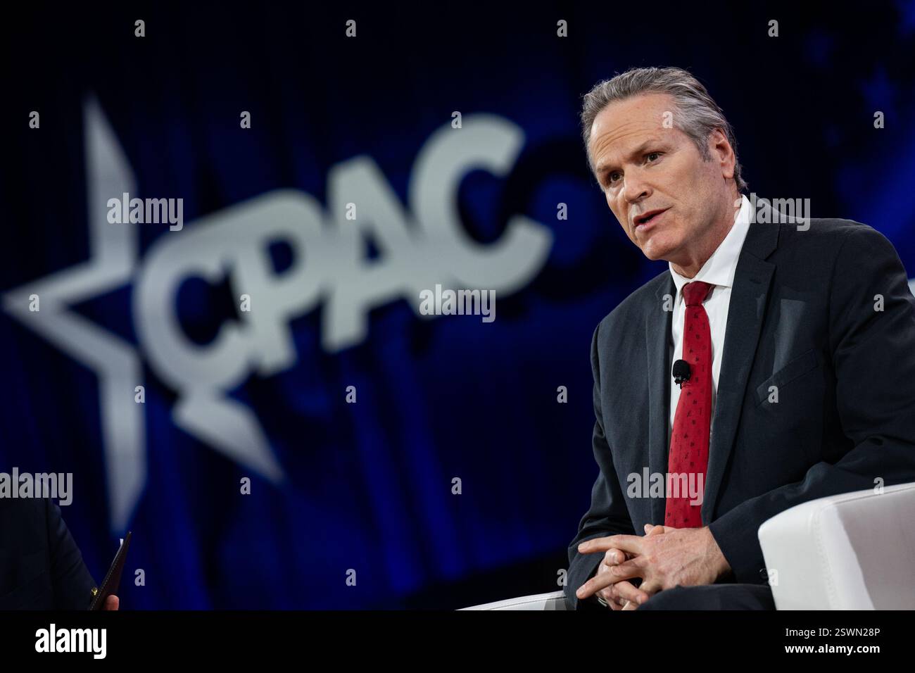 Governor of Alaska Mike Dunleavy speaks at the 2025 Conservative ...