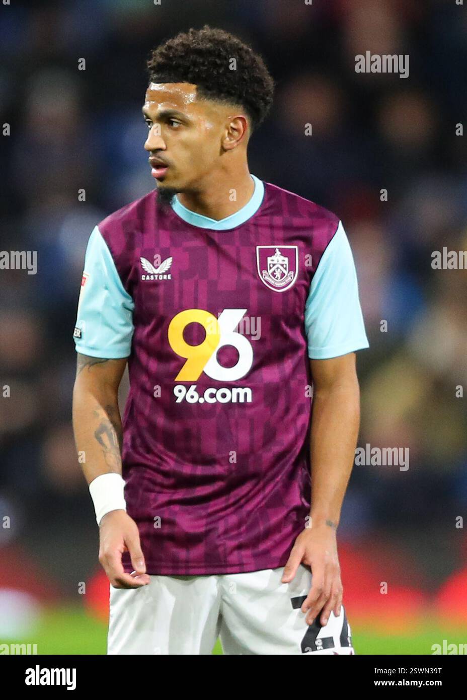 Burnley, UK. 21st Feb, 2025. Marcus Edwards of Burnley during the Sky ...
