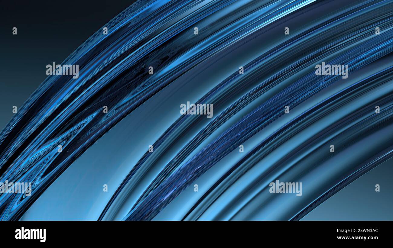 Blue Glass Squiggly Board Dark Background Modern Art Curve Elegant ...