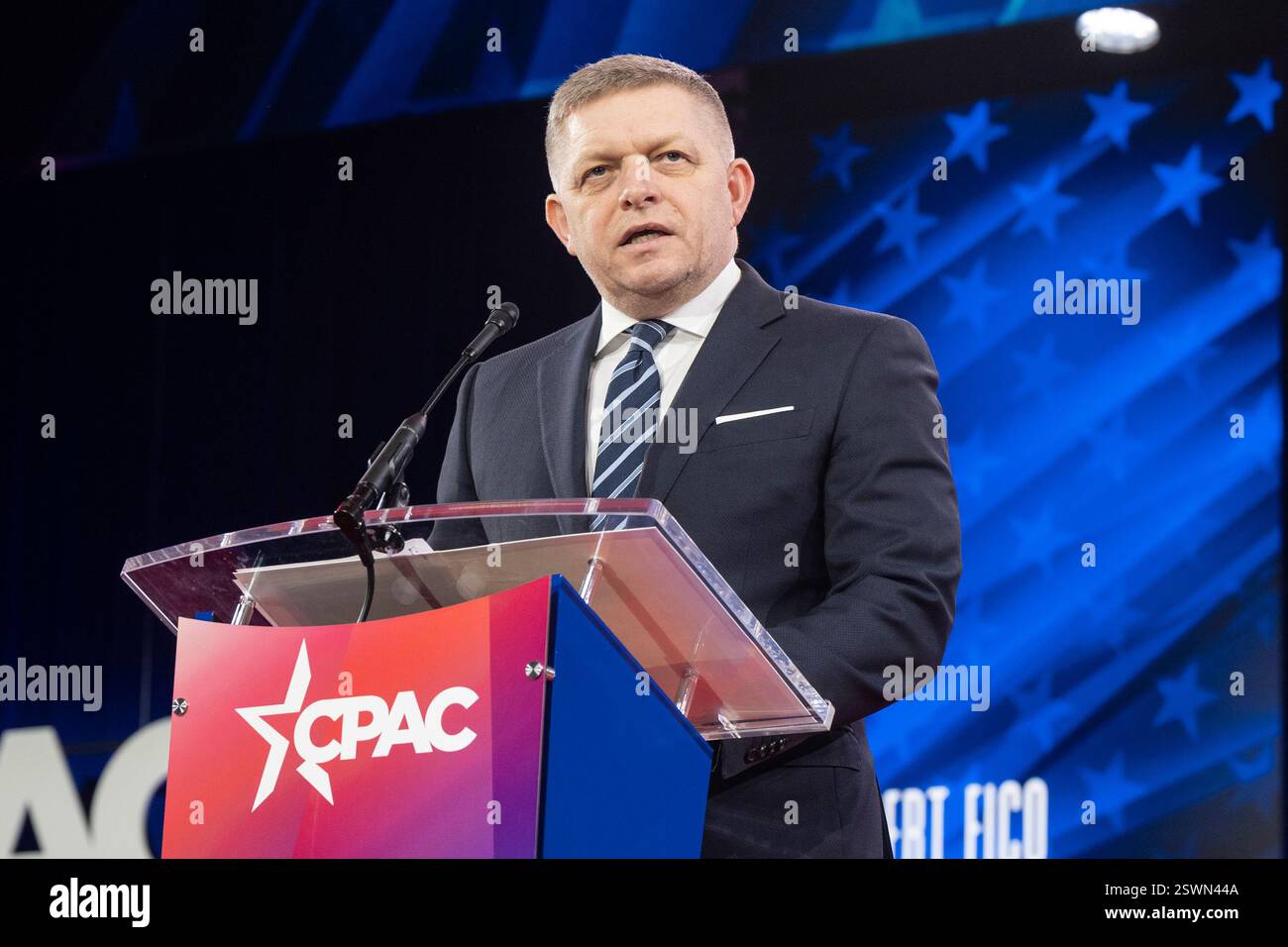 National Harbor, USA. 21st Feb, 2025. Prime Minister of Slovakia Robert ...