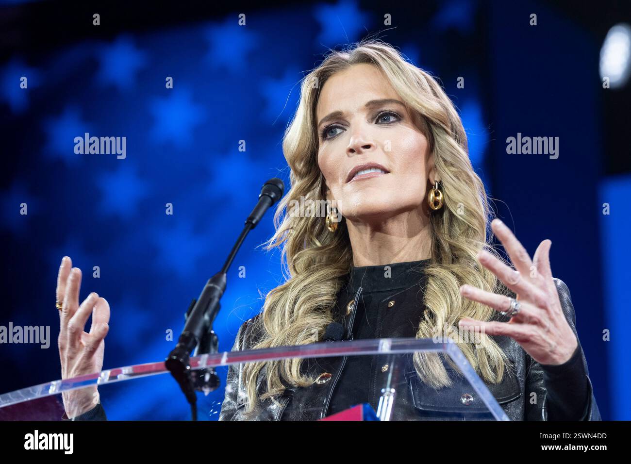 National Harbor, USA. 21st Feb, 2025. Megyn Kelly speaks during 2025 ...