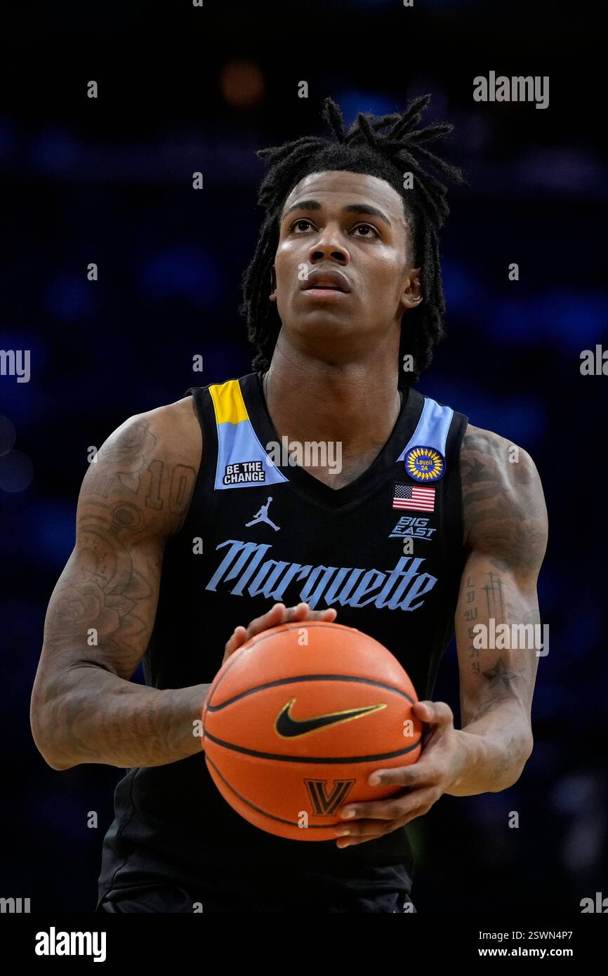 Marquette's Zaide Lowery plays during an NCAA college basketball game ...