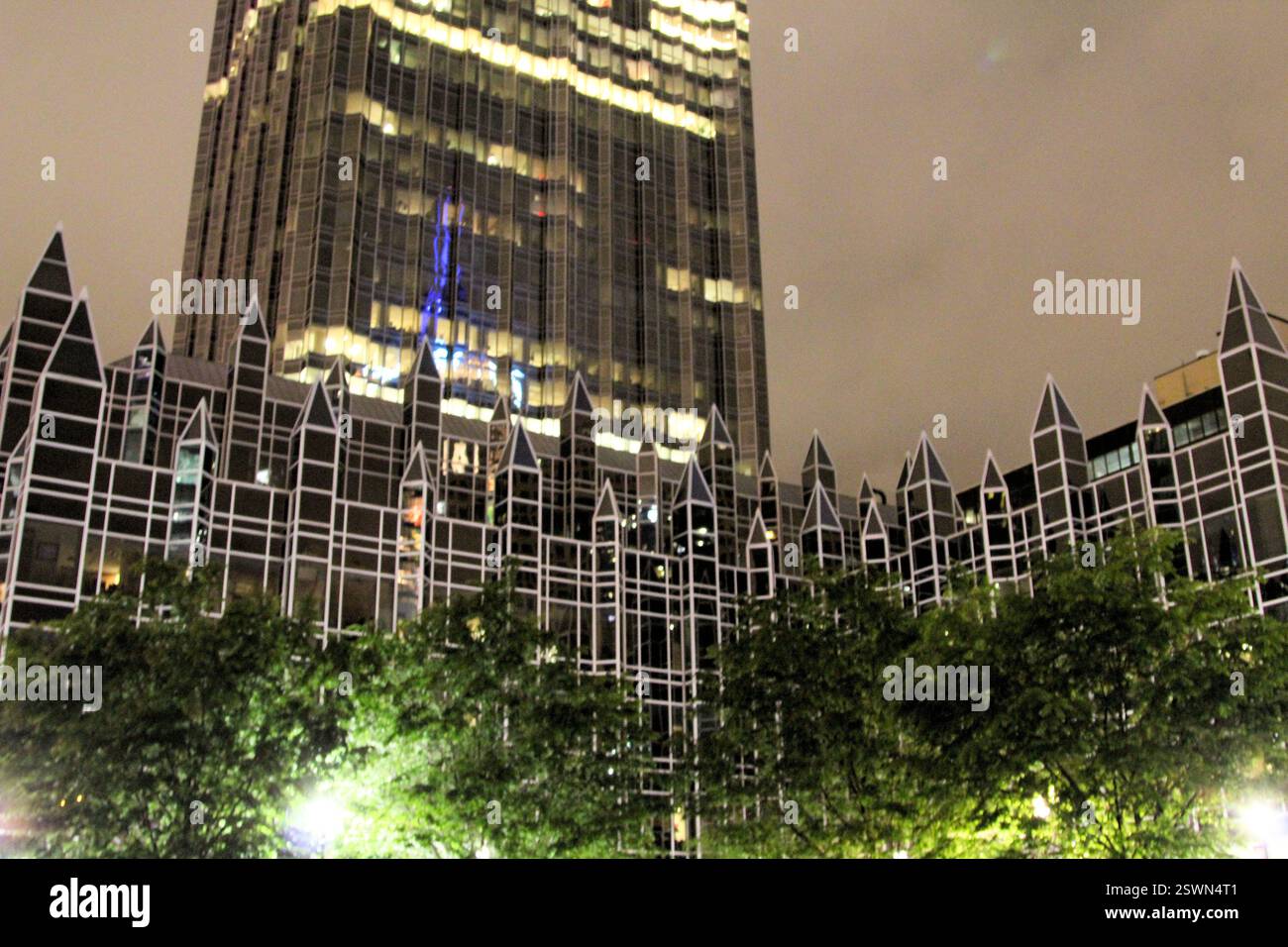Unique building designs showcase Pittsburgh's skyline under evening ...
